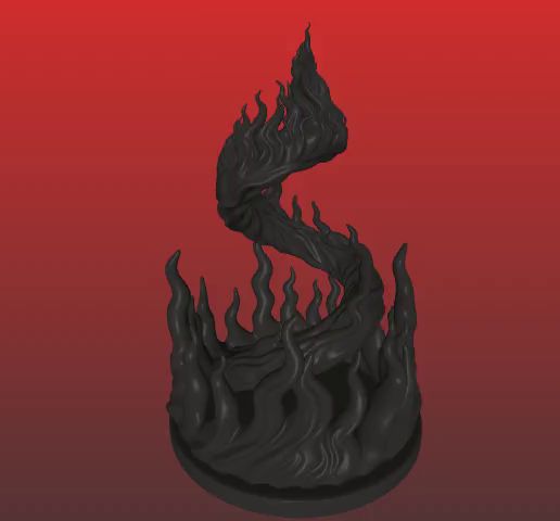 🔥 Spiral Fire Effect Diorama Stand・ STL File for 3D printing・Cults