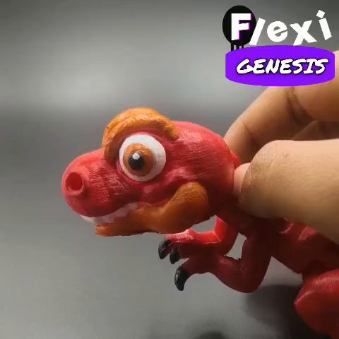 🦖 Flexi Genesis T-Rex – Cute flexi Trex+3MF Included・ STL File for 3D ...