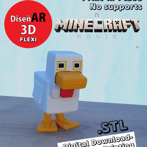 🐔 Chicken - Minecraft Movie・ STL File for 3D printing・Cults