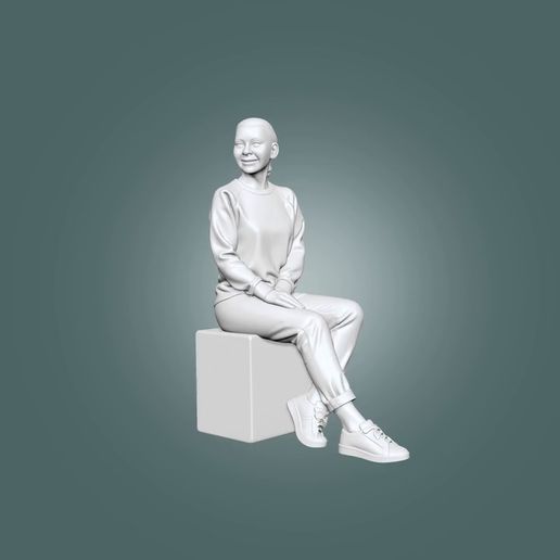 👩 architectural model people-sitting woman・Free STL File for 3D ...