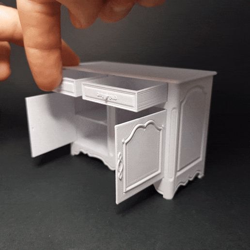 🚪 Miniature French Sideboard / Cabinet with working drawers and doors ...