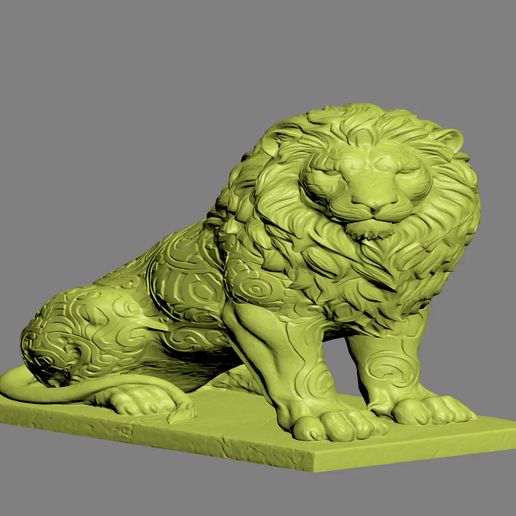 🦁 Ornamental Lion Statue・Free STL File for 3D printing・Cults