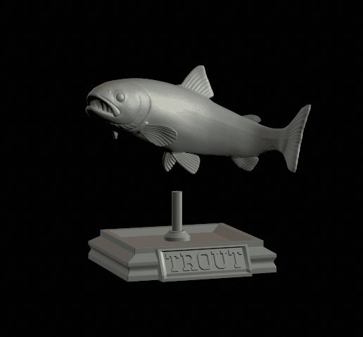 🐠 fish rainbow trout / Oncorhynchus mykiss trophy statue detailed ...