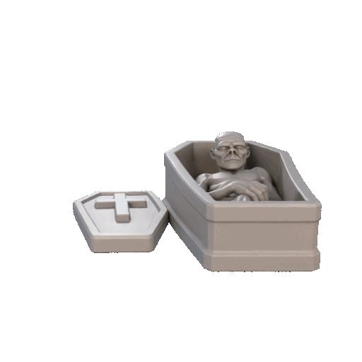 😴 Sleeping Zombie Coffin・ STL File for 3D printing・Cults