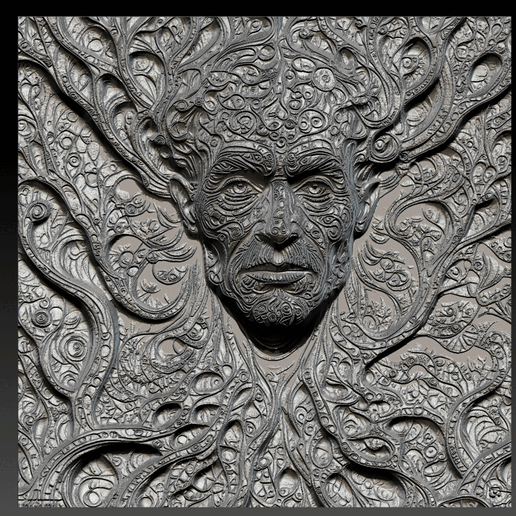 STL file "Floral Grace: Ornamental Female Bas-Relief" ♀️ (OBJ)・3D ...