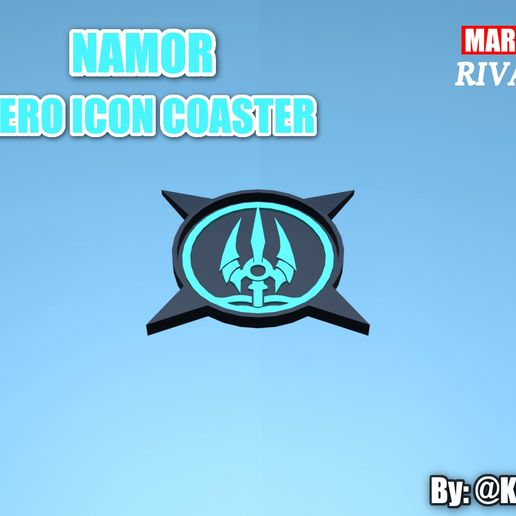 🎮 Marvel Rivals - Namor Hero Icon Coaster・ 3MF File for 3D printing・Cults