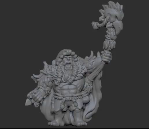 🐗 Dwarf druid and wild boar - DnD・Free STL File for 3D printing・Cults