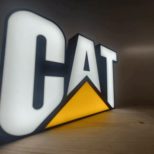 🐛 Caterpillar lightbox logo・ 3MF File for 3D printing・Cults