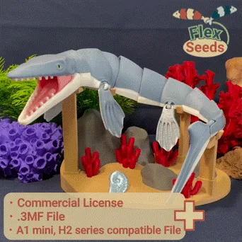 🦖 Flexi Mosasaurus Combo Set (Print-in-place)・ STL File for 3D printing ...