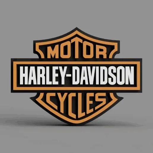 🏍️ Harley Davidson Logo・ STL File for 3D printing・Cults