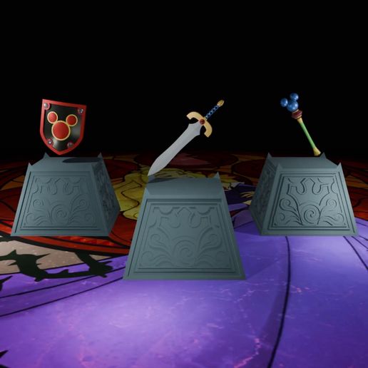🥰 Kingdom Hearts - Initial Weapons on Floating Pedestals・ 3D File for ...