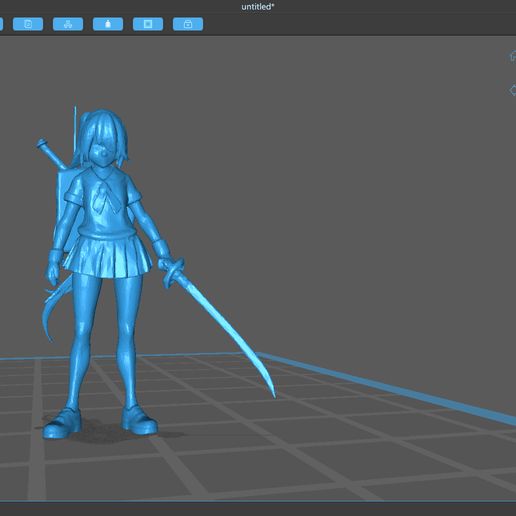 📻 Schoolgirl with radio and sword・ STL File for 3D printing・Cults