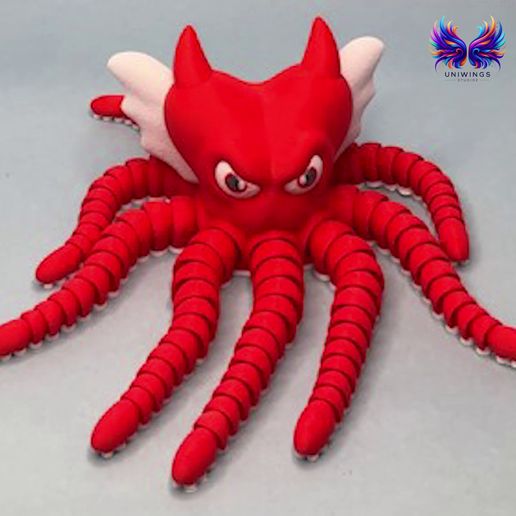 Flexi Articulé Valentine Devil Octopus 😈💝💝・Fichier 3D pour Impression ...