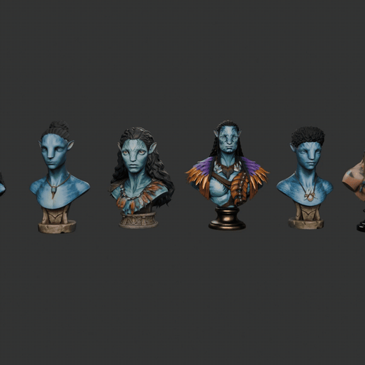 🆓 PACK 5 STLS + 1 FREE - AVATAR 3 - COLLECTION - BUSTS・ STL File for 3D ...
