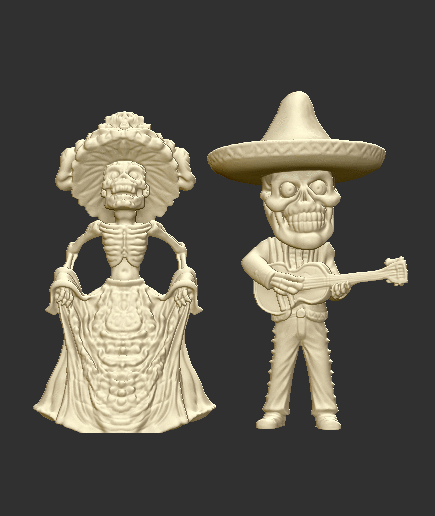 😵 MEXICAN SKELETONS KATRINA - DAY OF THE DEAD・ STL File for 3D printing ...