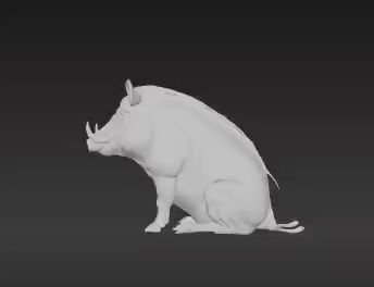 🐗 Sitting Boar Wildlife Art - Robust Beast Model for Tabletop Display ...