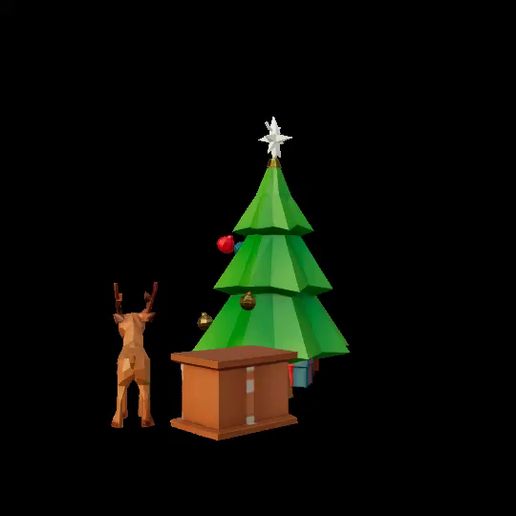 🎄 Low-Poly Winter Wonderland Christmas Scene・ STL File for 3D printing ...