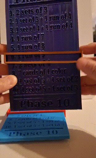 🎲 Phase 10 Phase Card with Slider・ STL File for 3D printing・Cults