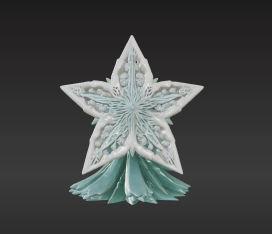 🌳 Geometric Holiday Tree Topper STL – Lightweight Star with Hollow ...