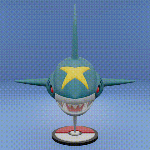 🐉 Pokemon nº 319 Sharpedo・Archivo STL para Impresión 3D・Cults
