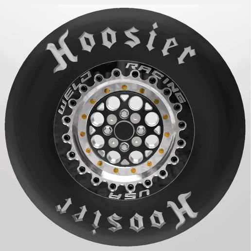 STL file MAGNUM IMPORT WELD FRONT DRAG WHEELS + HOOSIER SLICKS FOR ...