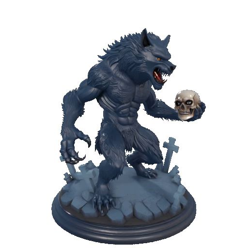🐺 2921 Werewolf Howling with Skull - 3D Model, magic, dragon, serpent ...