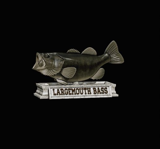 🐠 fish Largemouth Bass / Micropterus salmoides statue in motion stone ...