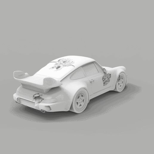 🗿 Porsche 911 RWB daniel arsham style sculpture eroded porsche hot ...