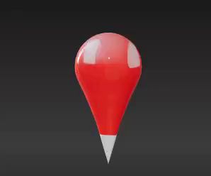 🗺️ Sleek Modern Map Pointer - Vibrant Red & Silver Desktop Marker 3D ...