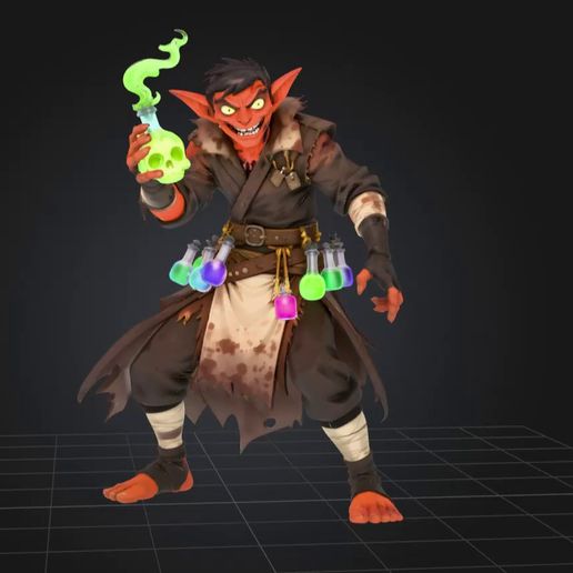 👺 Goblin Alchemist Mad Bomber - Fantasy Miniature for DnD / Pathfinder ...