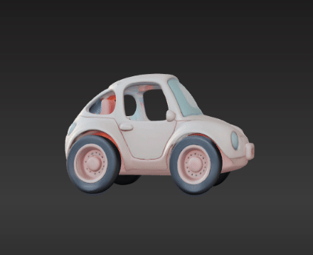 🚗 Kid-Friendly Futuristic Toy Car – Simple Low-Poly Body, Bubble Canopy ...