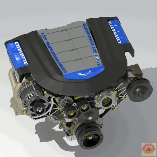 🚙 CORVETTE ZR1 SUPERCHARGED LS9 - ENGINE・ STL File for 3D printing・Cults