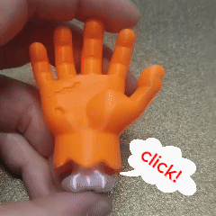 Clicker Hand・ STL File for 3D printing・Cults