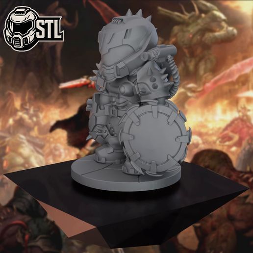 🔫 DoomGuy Chibi - DOOM Hi-Poly・Free STL File for 3D printing・Cults