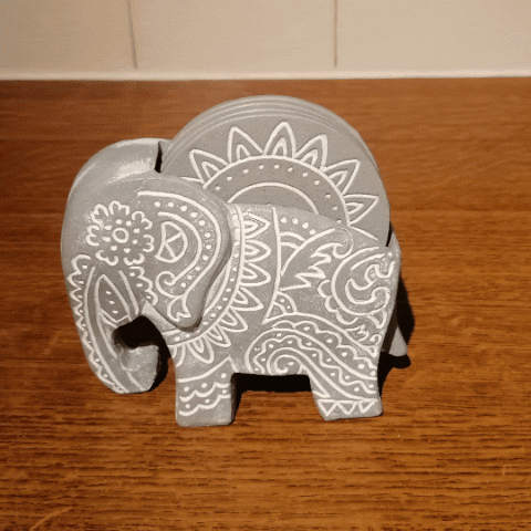 🐘 Elephant Coaster Set・ STL File for 3D printing・Cults