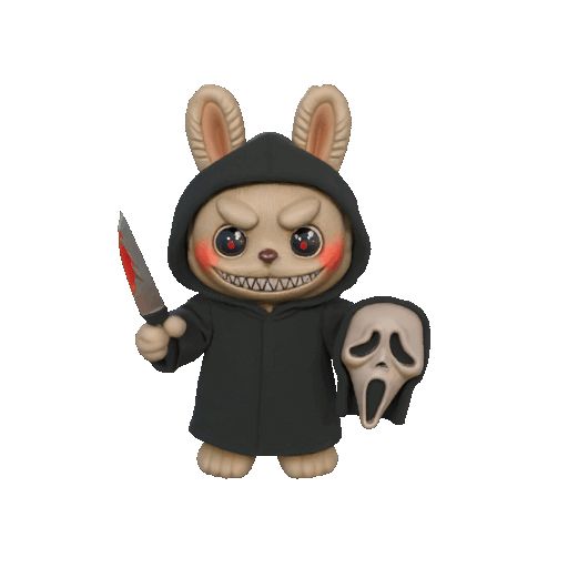 🎃 Labubu con Máscara de Pánico - Figura Coleccionable 3D de Terror ...