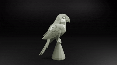🦜 Papagaio em suporte low poly - Pássaro estilizado Ficheiro STL para ...
