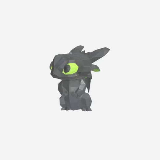 🚆 Toothless Low Poly – How to Train Your Dragon・ OBJ File for 3D ...