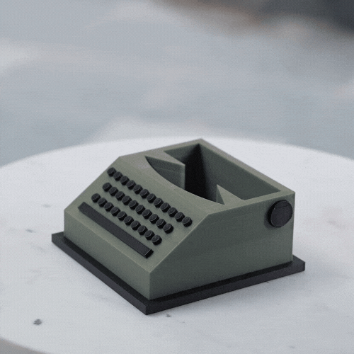 🏢 Typewriter Post-it Holder・Archivo STL para Impresión 3D・Cults