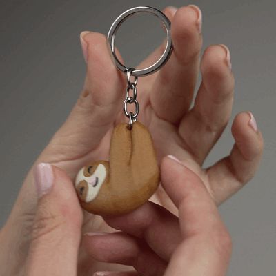 🦥 Cute Hanging Sloth Keychain・ STL File for 3D printing・Cults