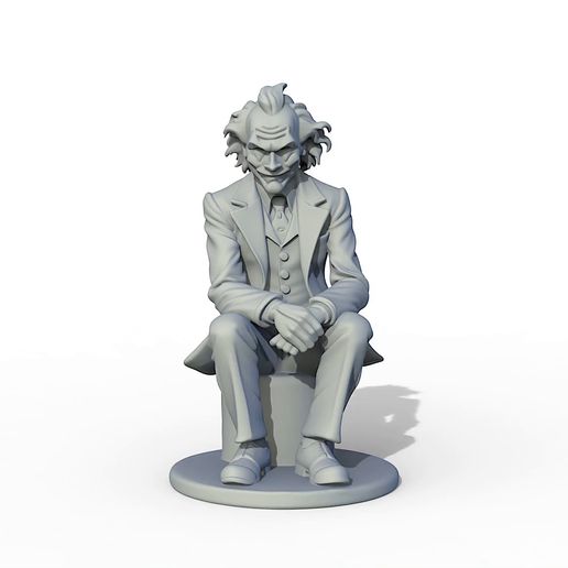🦹 Joker-inspired Sitting Villain 3D Printable Statue STL・ 3D File for ...