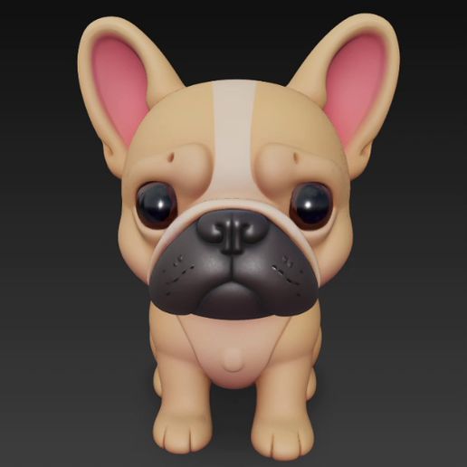 👾 Adorable Sitting Frenchie Bulldog - 3D Printable Model・ STL File for ...
