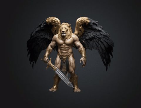 STL file DiB Pack Lion Man 2 Versions Stl Obj Glb Blender for 3D ...