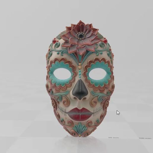 😵 Day of the Dead Catrina Mask・ STL File for 3D printing・Cults