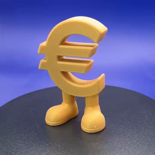 💶 Euro symbol with legs - fun EUR currency figurine・Free STL File for ...