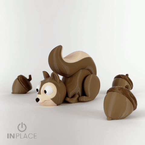 👾 Cute Squirrel Articulated・ STL File for 3D printing・Cults
