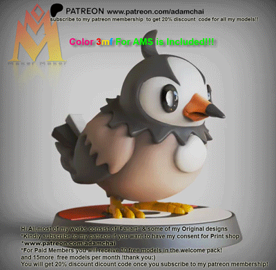 STL file Starly -Pokemon-3mf Color File included!!! - Pokémon - FanArt ...