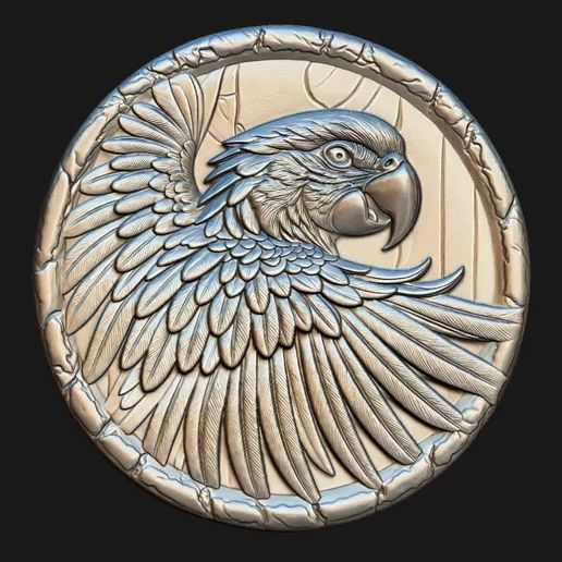 🦜 Parrot Relief for CNC Laser and 3D Print STL File and 4K Grayscale ...