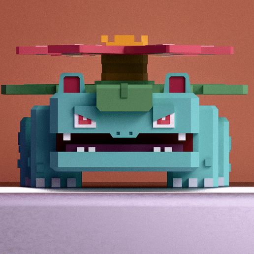 STL file Venusaur cube low poly 🐉 ・3D printing design to download・Cults