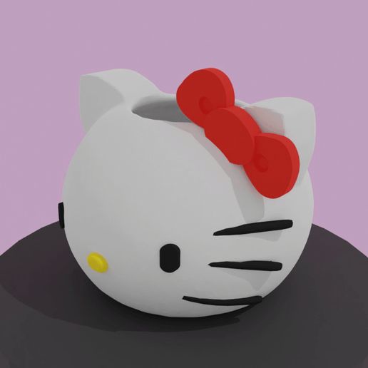 👋 Hello kitty planter/pot・ STL File for ・Cults